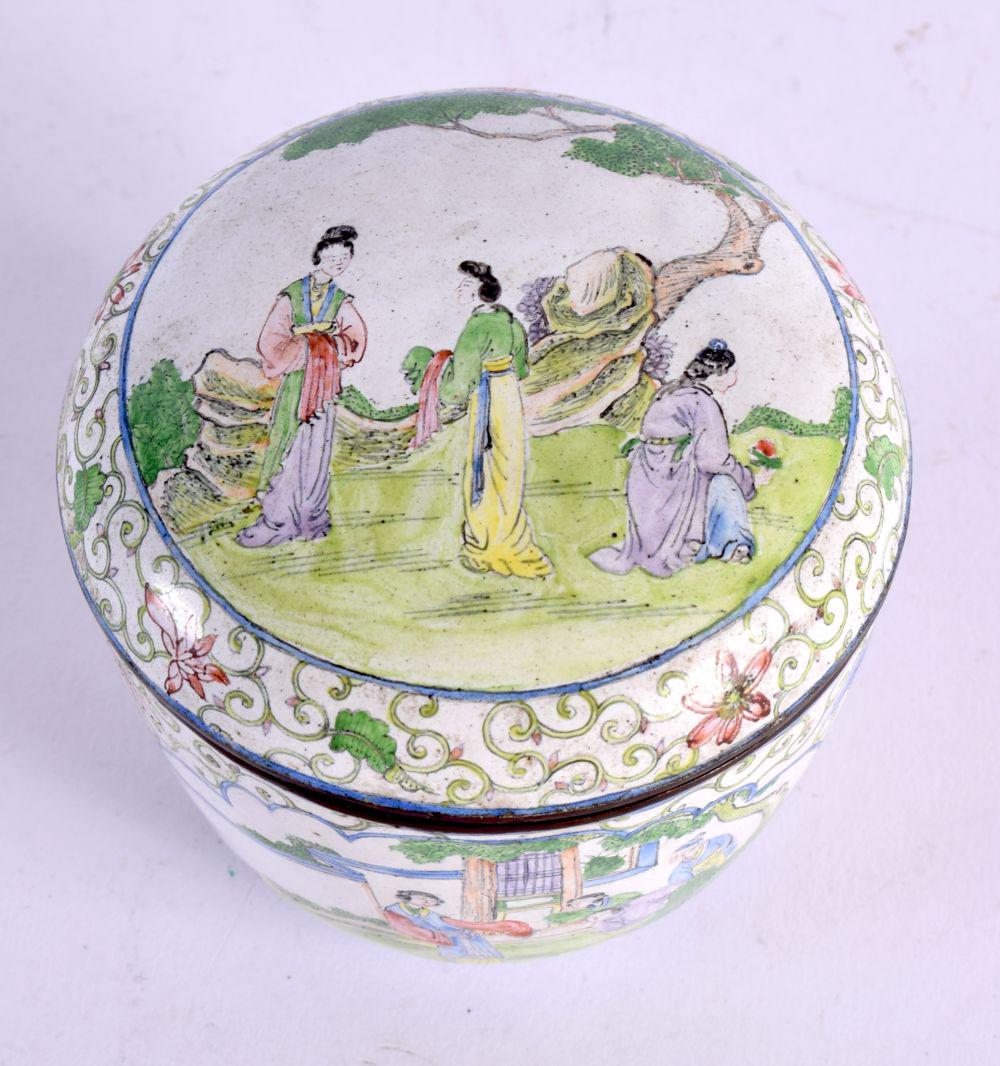 A 19th Century Chinese Canton Enamel Box And Cover Bearing Qianlong ...