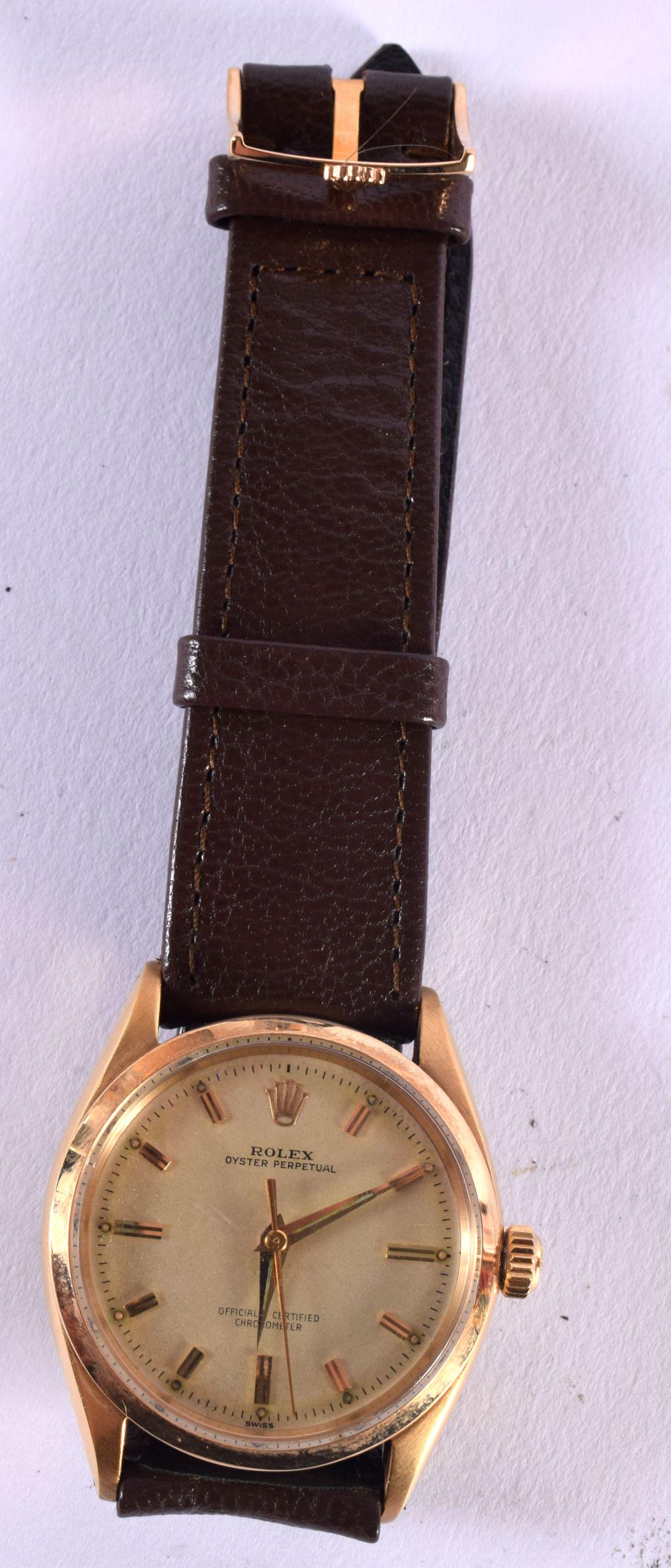 A Vintage 18ct Gold Rolex Oyster Perpetual. Running, Dial 3.6cm Incl ...