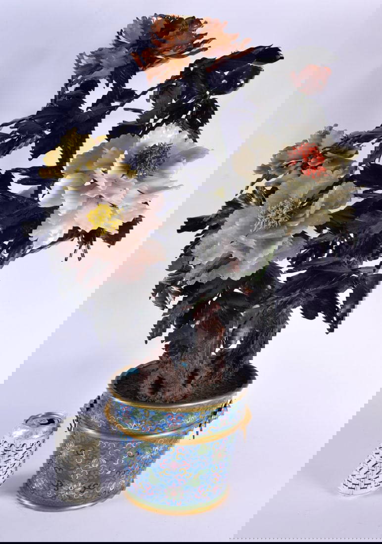 A Very Rare Early 20th Century Chinese Cloisonne Enamel Agate And ...