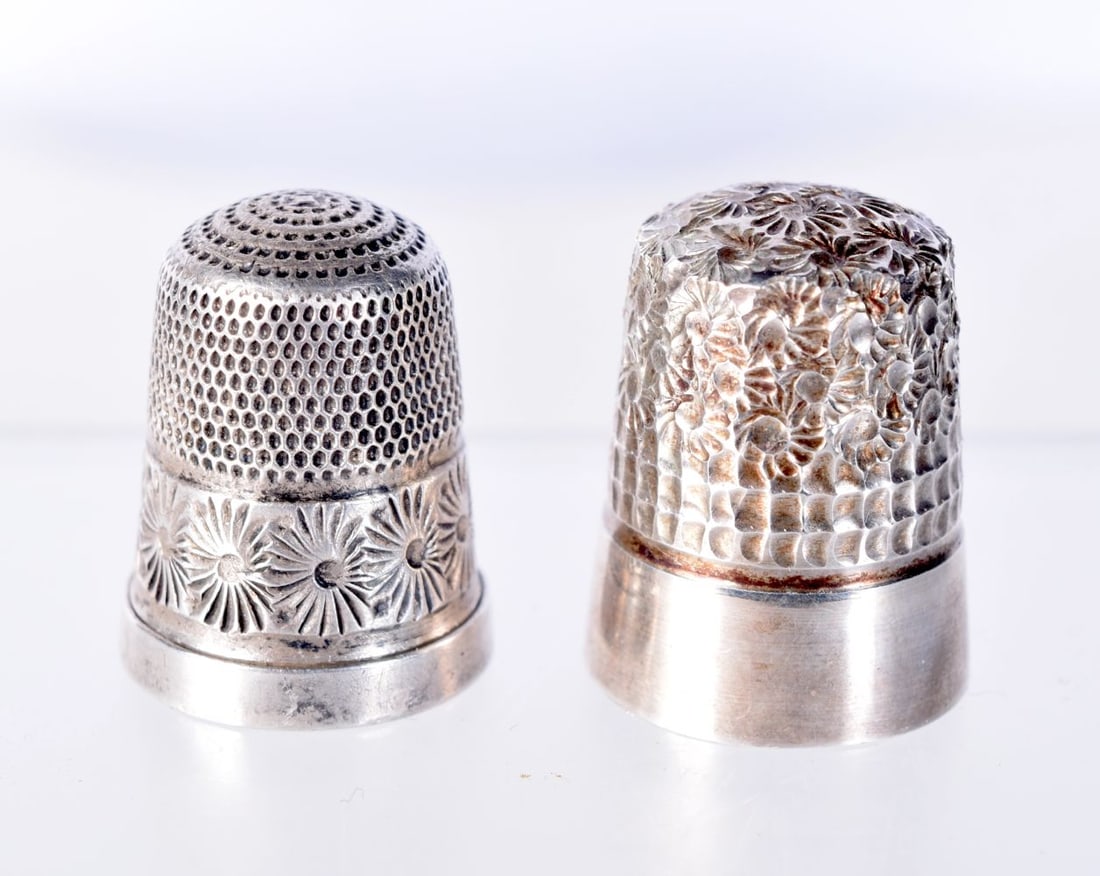 A Charles Horner Silver Thimble Hallmarked London Together With Another ...