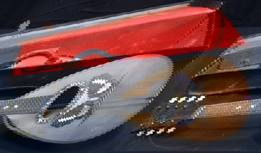 A Cased Frattelli Frati Italian Mandolin With A Butterfly Mother Of ...