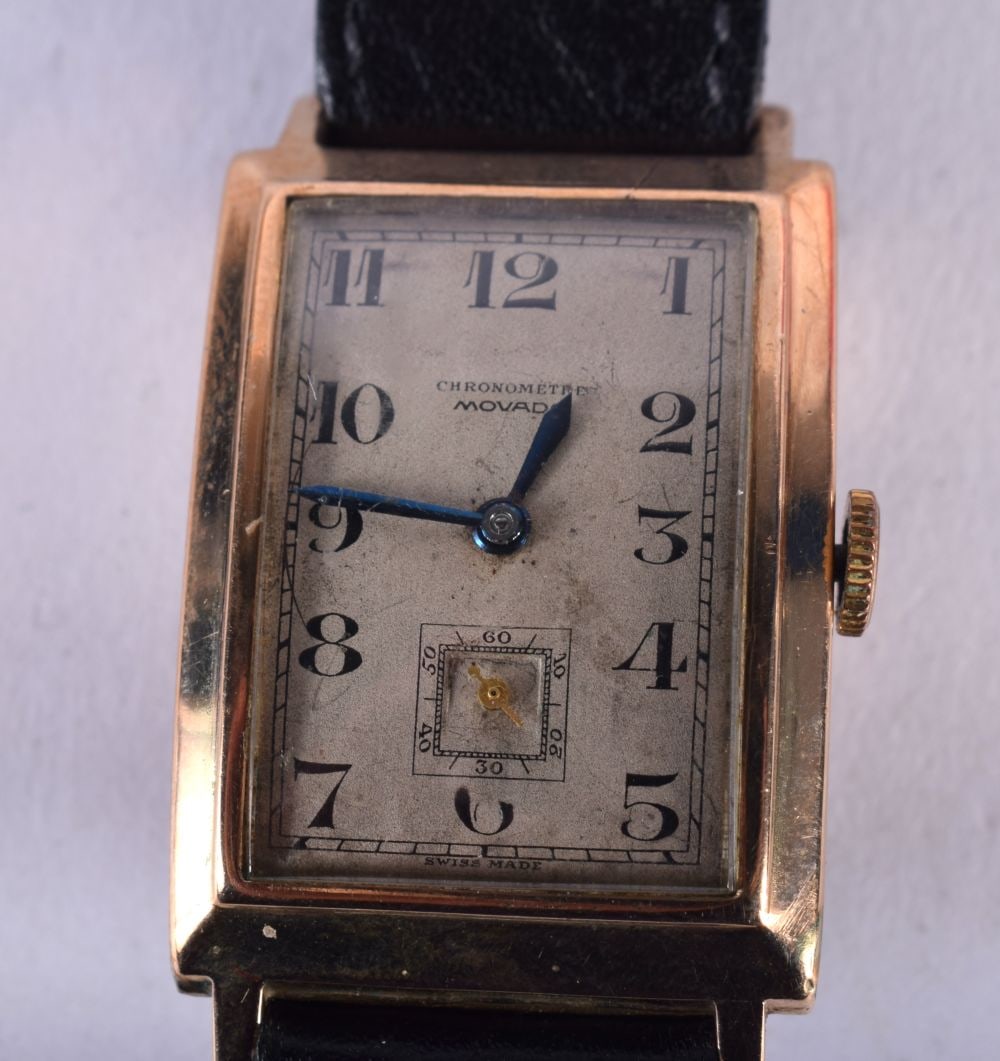 A 9ct Gold Cased Movado Watch, Stamped 375, Dial 2.6cm Incl Crown, Not ...