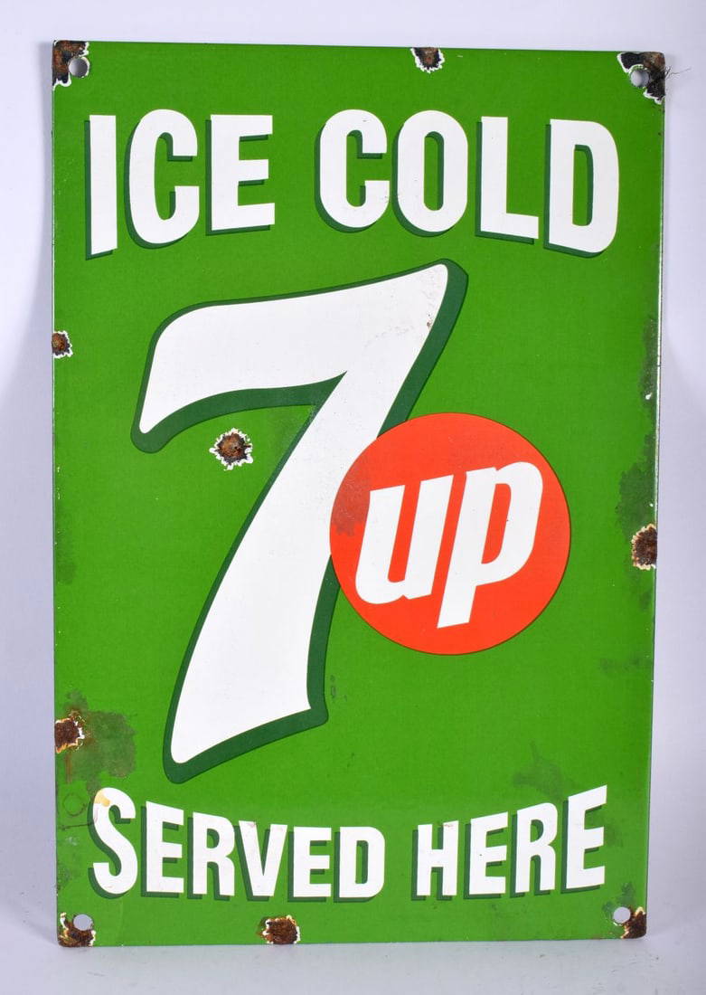 Ice Cold 7up Sign Metal Sign. 20cm X 30cm Auction