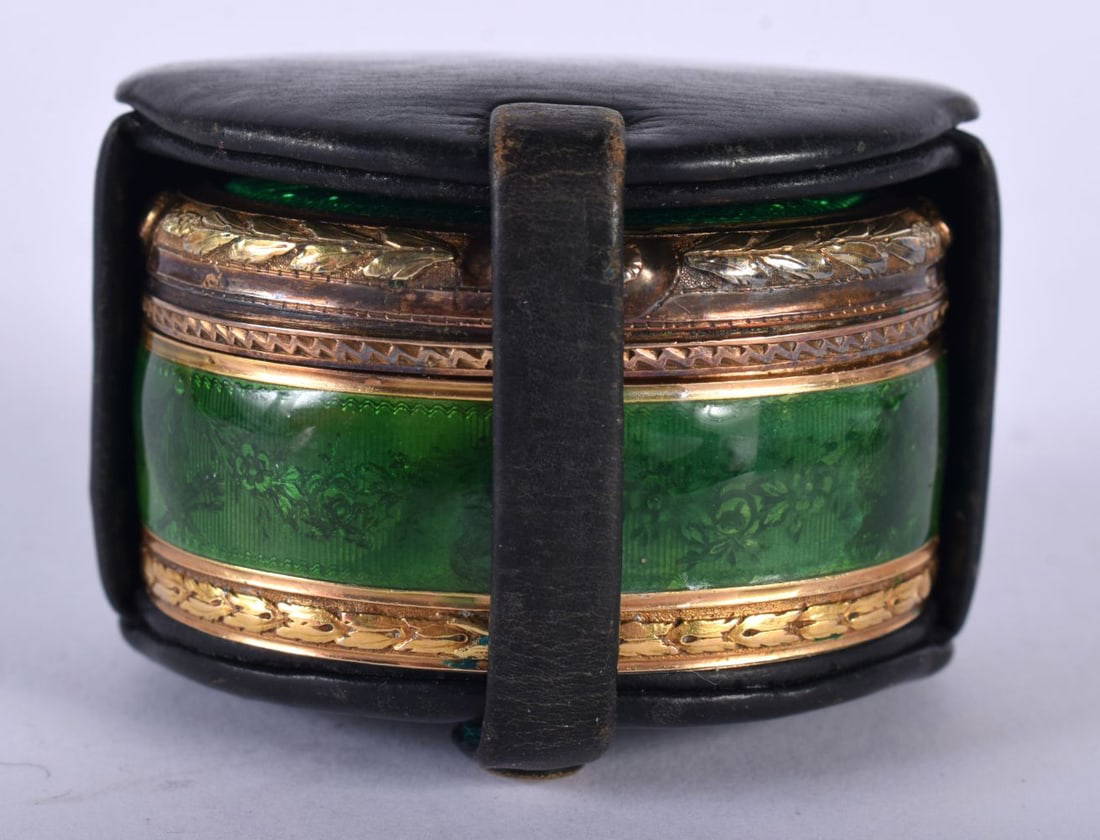A Silver Gilt And Enamel Snuff Box With Diamonds Set On The Lid In A ...