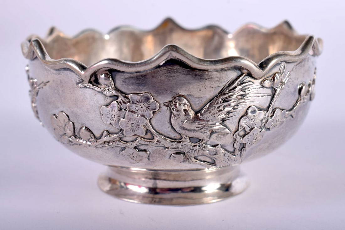 A Chinese Export Silver Bowl. Stamped Singfat, 7.5cm X 4cm, Weight 70 ...
