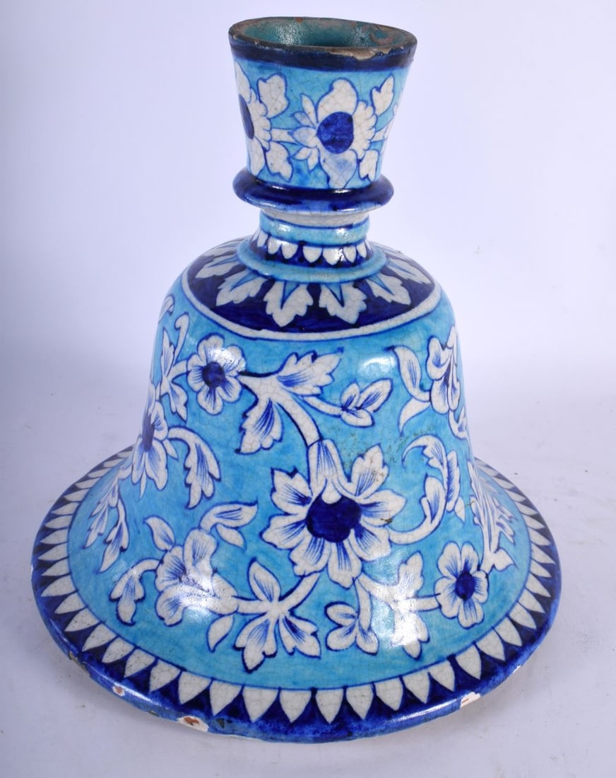 A Blue And Turquoise-painted Multan Pottery Huqqa Base Multan, Sindh ...