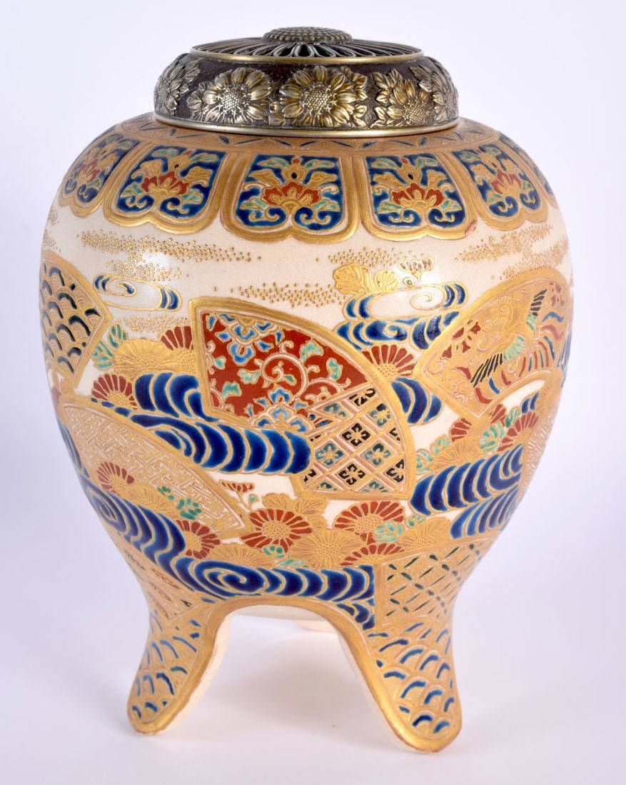 A 19th Century Japanese Meiji Period Imperial Satsuma Koro And Cover ...