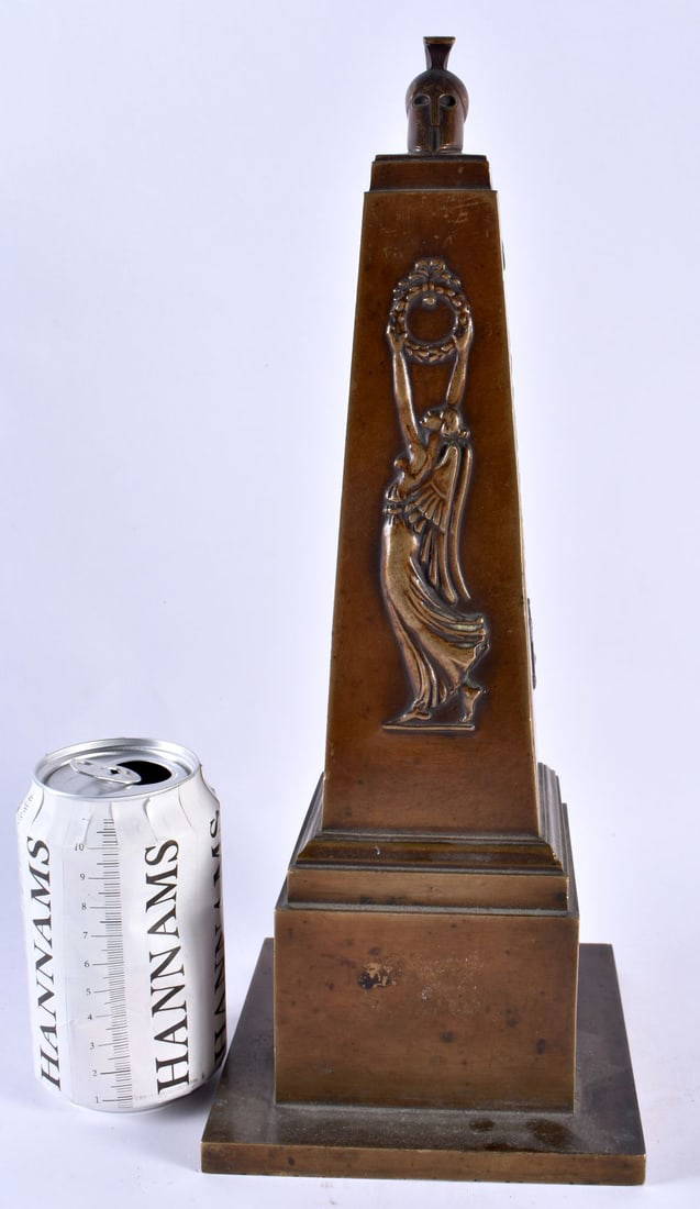 A Large Antique Danish Bronze Military Grand Tour Obelisk Signed L ...