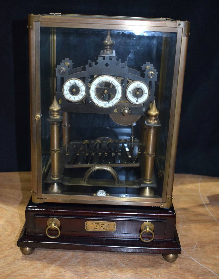 A Congreve Rolling Ball Skeleton Clock 40 X 23 X 22 Cm. Auction