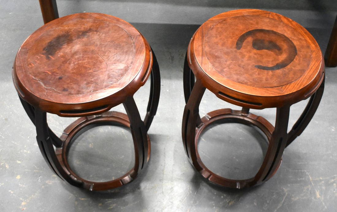A Pair Of Late 19th Century Chinese Huanghuali Wood Tables. 48 Cm X 32 ...