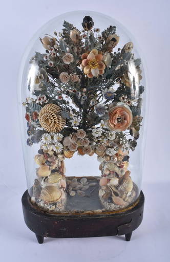 A Victorian Shell Diorama. 48cm X 22cm.