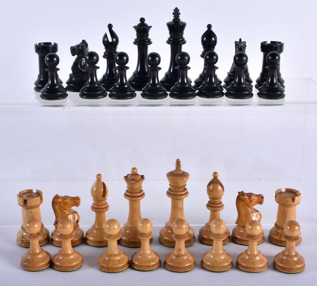 A Lovely Antique Weighted English Chess Set Jacques Or F H Ayres ...