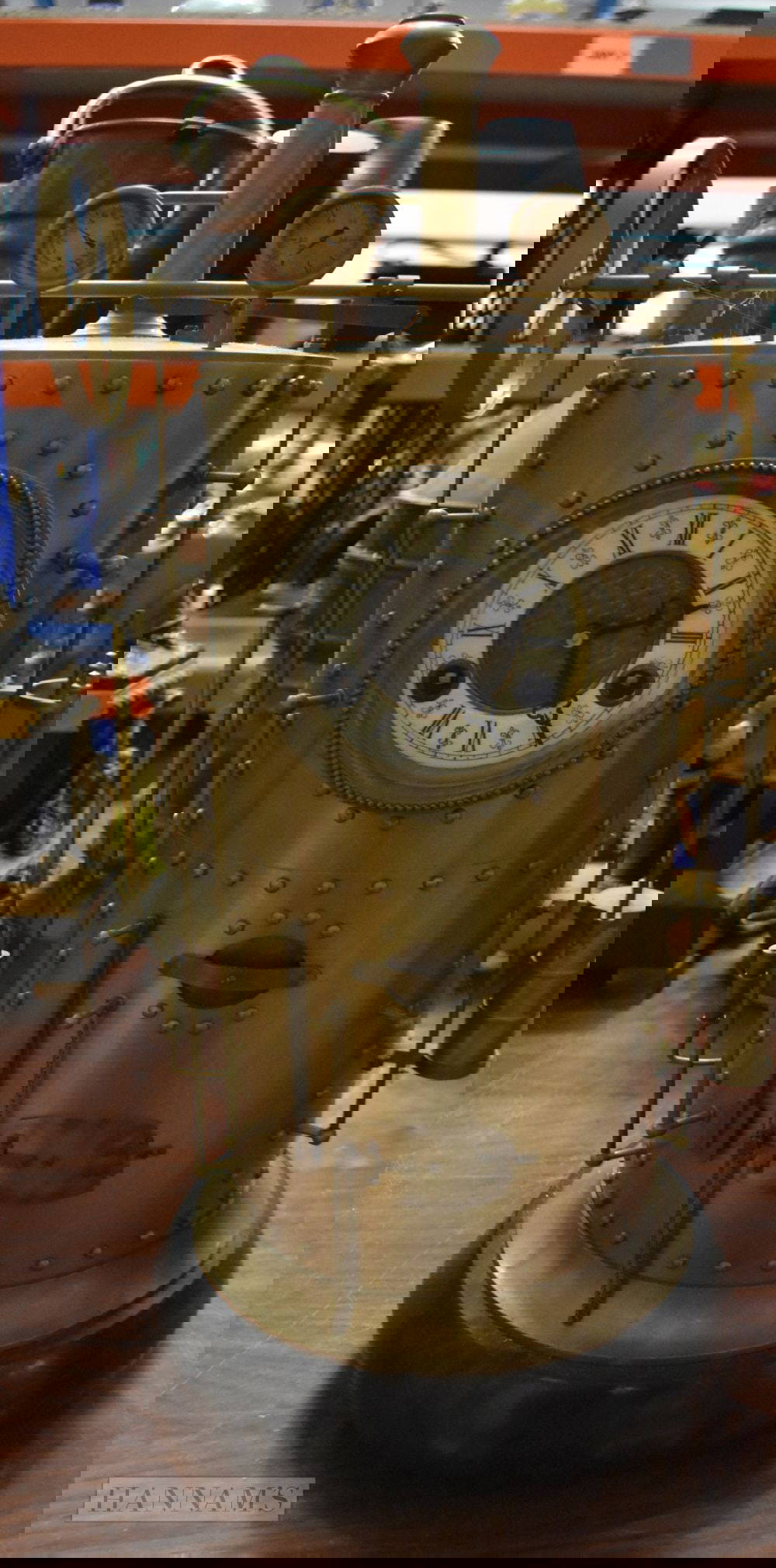 A Large Industrial Bronze Steam Boiler Clock. 52 Cm X 28cm. Auction