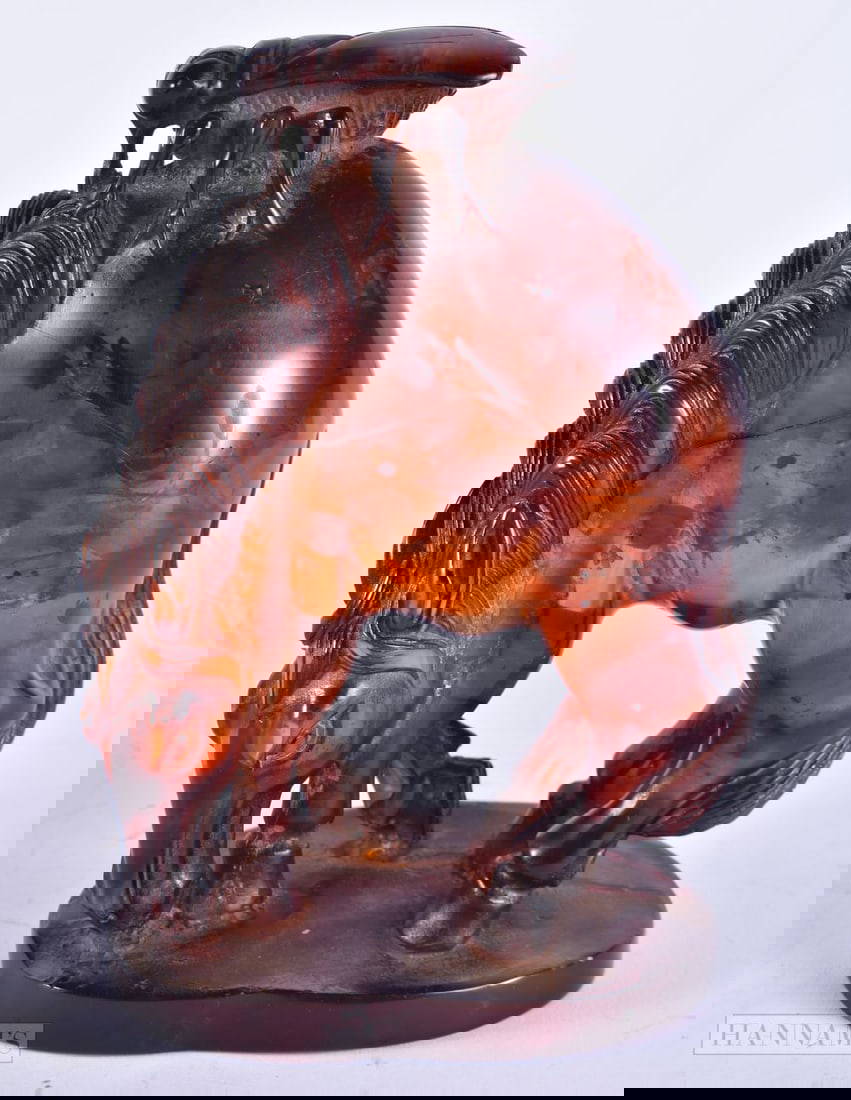 A 19th Century Chinese Carved Amber Figure Of A Horse Qing, Modelled Overlaid With A Fly. 410 ...