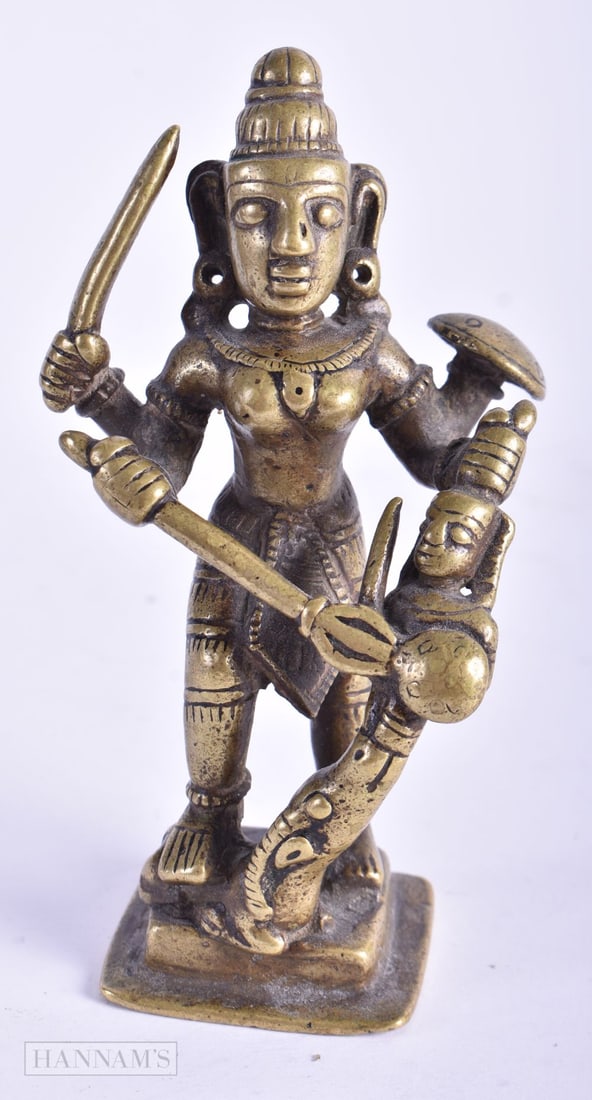 A Bronze Figure Of Durga Slaying The Buffalo Demon, Western Deccan ...