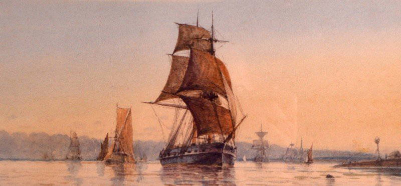 Richard Henry Knibbs (1816 1893) Watercolour, 'setting