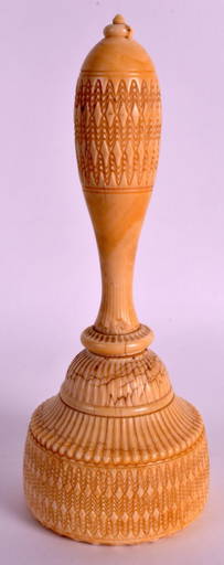 A Good 19th Century Indian Carved Ivory Mallet