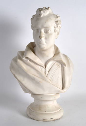 A 19th Century Wedgwood Parian Ware Bust Of Byron