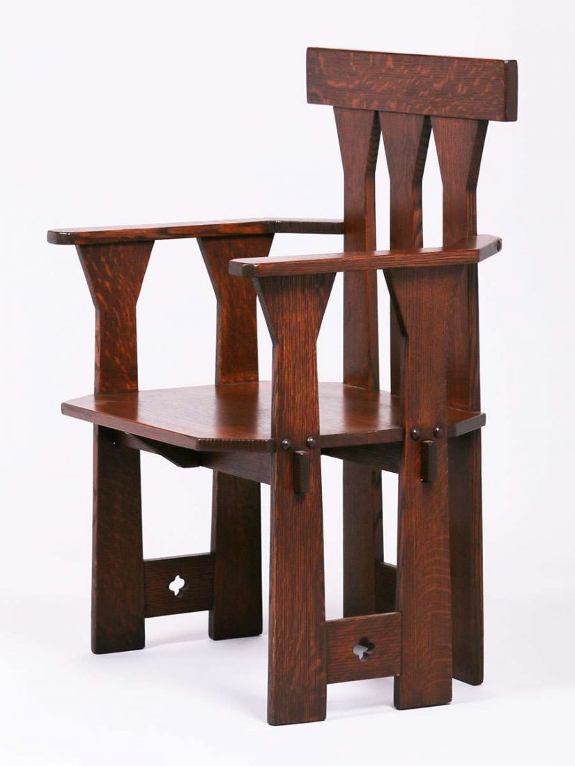 Bernard Maybeck Influenced Arts & Crafts Armchair C1910