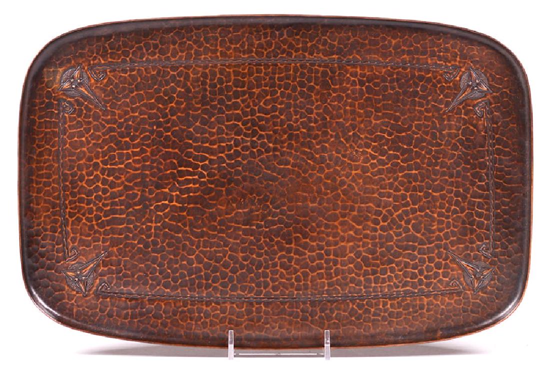 Roycroft Hammered Copper Rectangular Tray