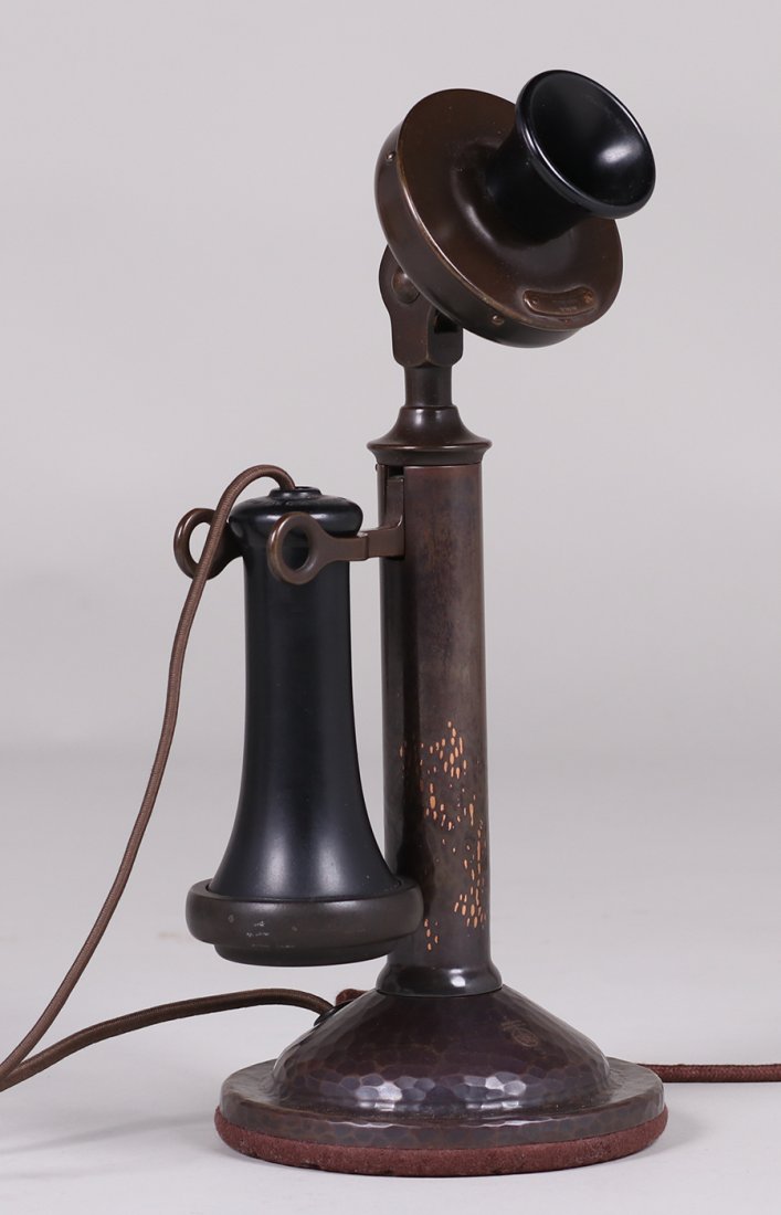 Rare Roycroft Antique Hammered Copper Telephone