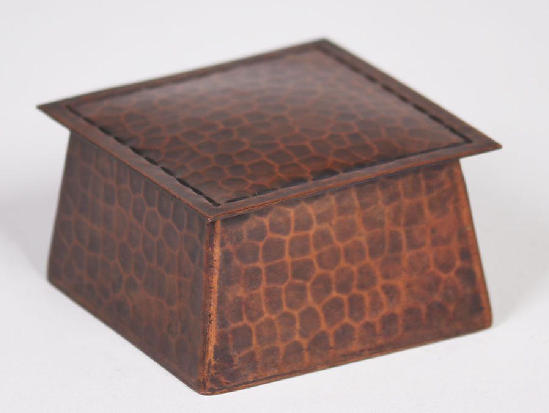 Roycroft Hammered Copper Square Inkwell