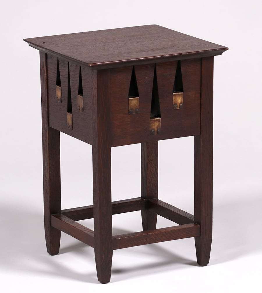 Tobey Furniture Co Square Cutout Taboret c1901-1902