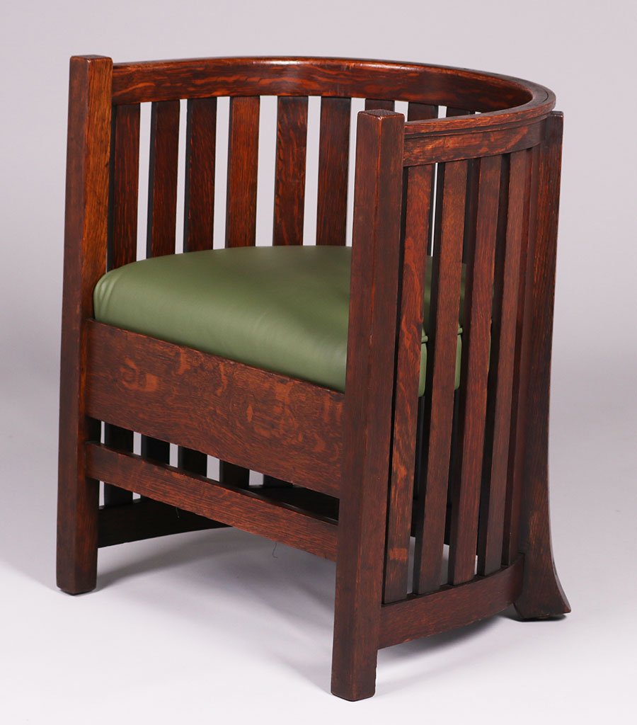 Plail Brothers Prairie School Barrel Armchair c1905