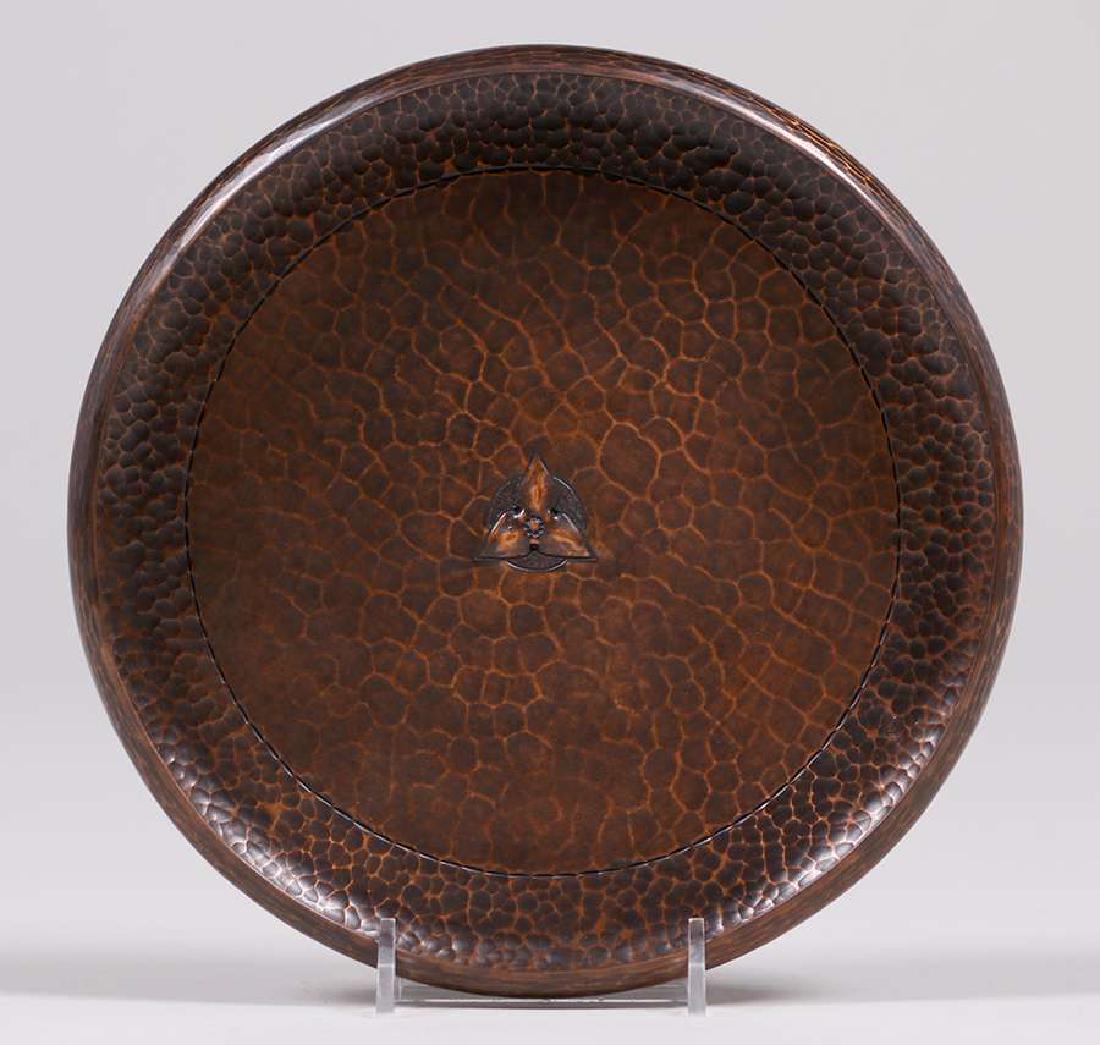 Roycroft Hammered Copper Shallow Fruit Bowl