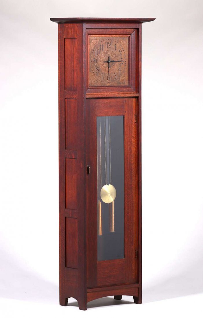 L&JG Stickley Grandfather Clock c1910