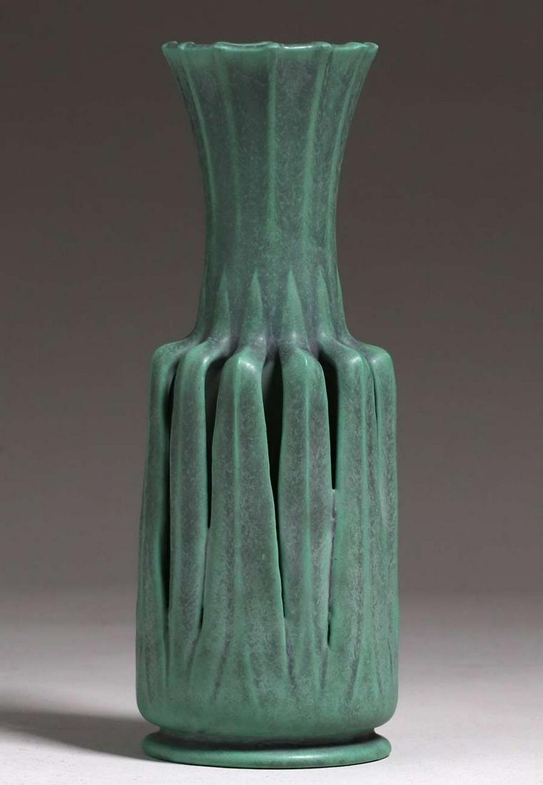 Teco Pottery Matte Green Reticulated Vase - Sep 28, 2019 | California ...