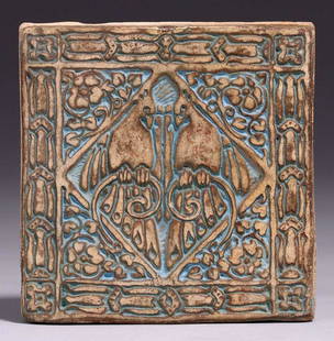 Batchelder Peacock Tile