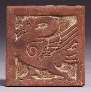 Batchelder Peacock Tile