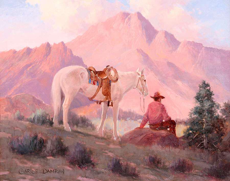 Charles Damrow Painting Cowboy Resting c1930s - Mar 21, 2020 ...