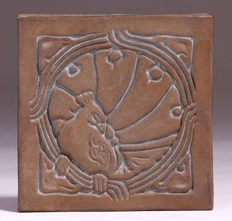 Batchelder Peacock Tile