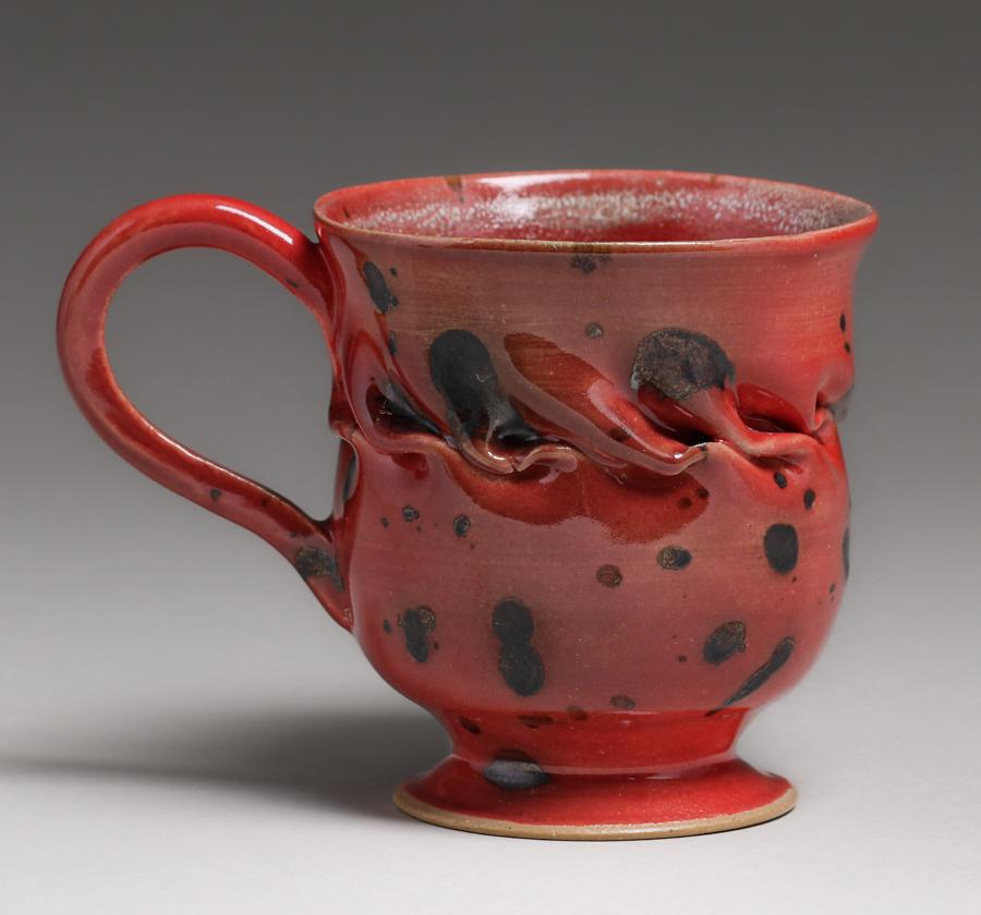 Contemporary Clark House Pottery George Ohr Style Cup