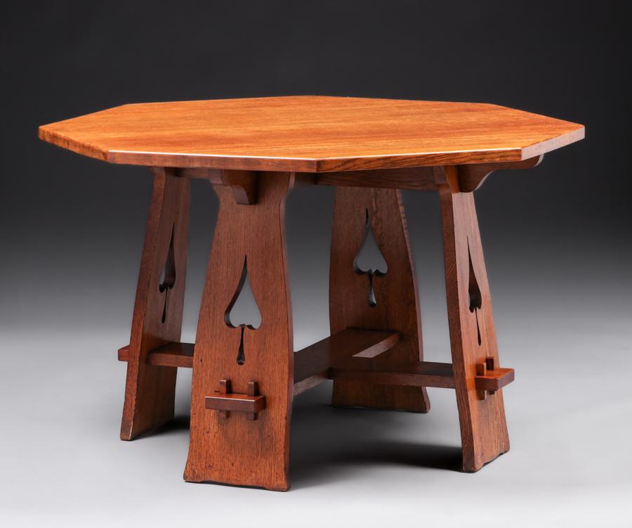 Limbert #120 Heaxagonal Spade Cutout Library Table c1905 (#0767) on Mar ...