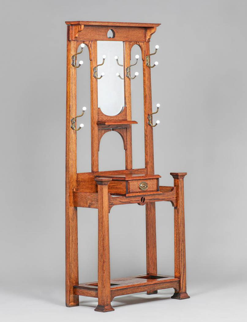 English Arts And Crafts Oak Hall Tree C1905 Sep 17 2022 California Historical Design In Ca