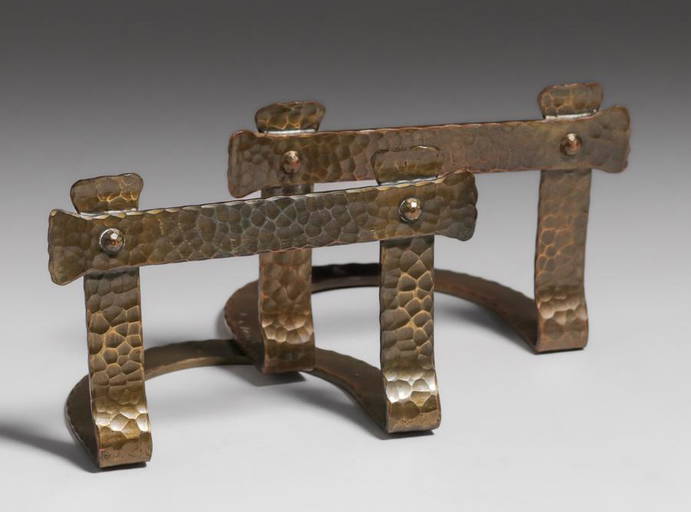 Roycroft Hammered Copper Strap-Form Bookends c1920s (#0658) on Dec 03 ...