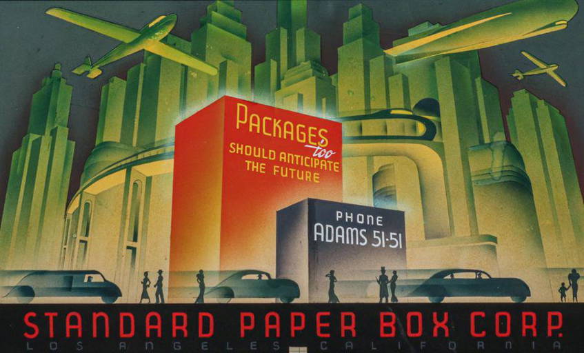 Streamline Art Deco Original Illustration Art, Los Angeles CA c1937 ...