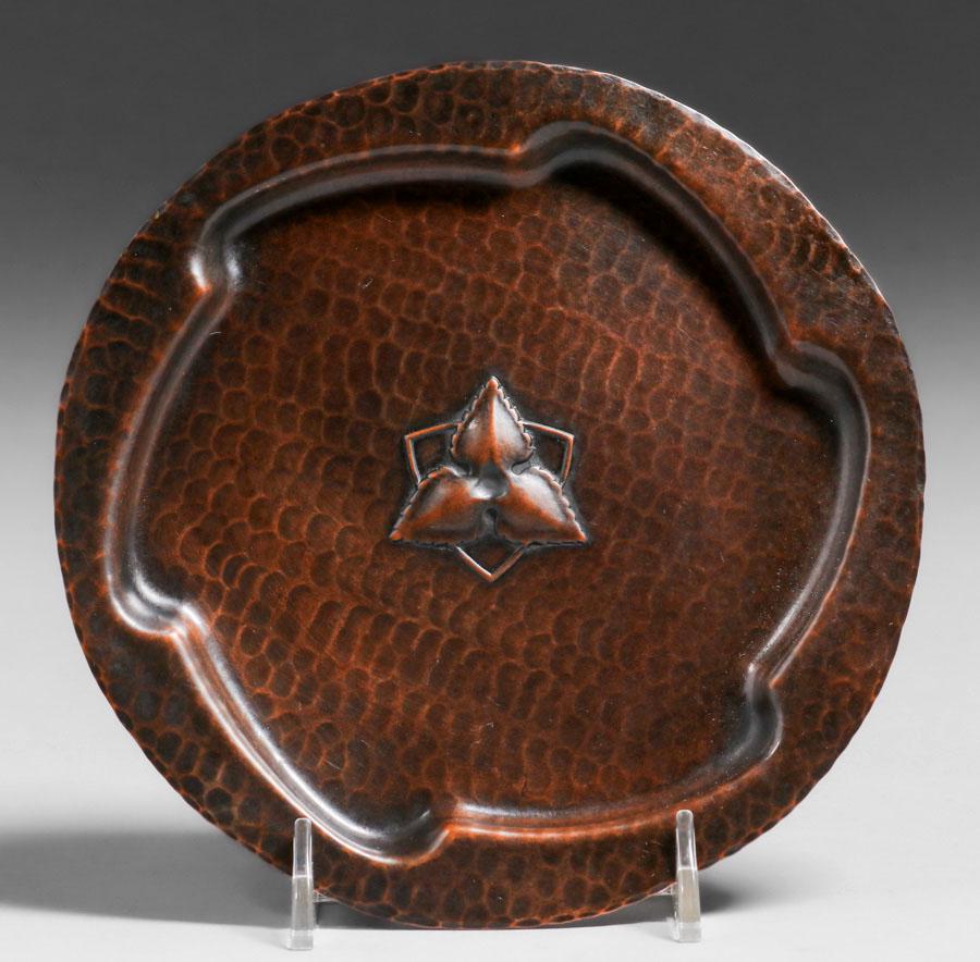 Old Mission Kopper Kraft Hammered Copper Six Sided Tray C1922 1925