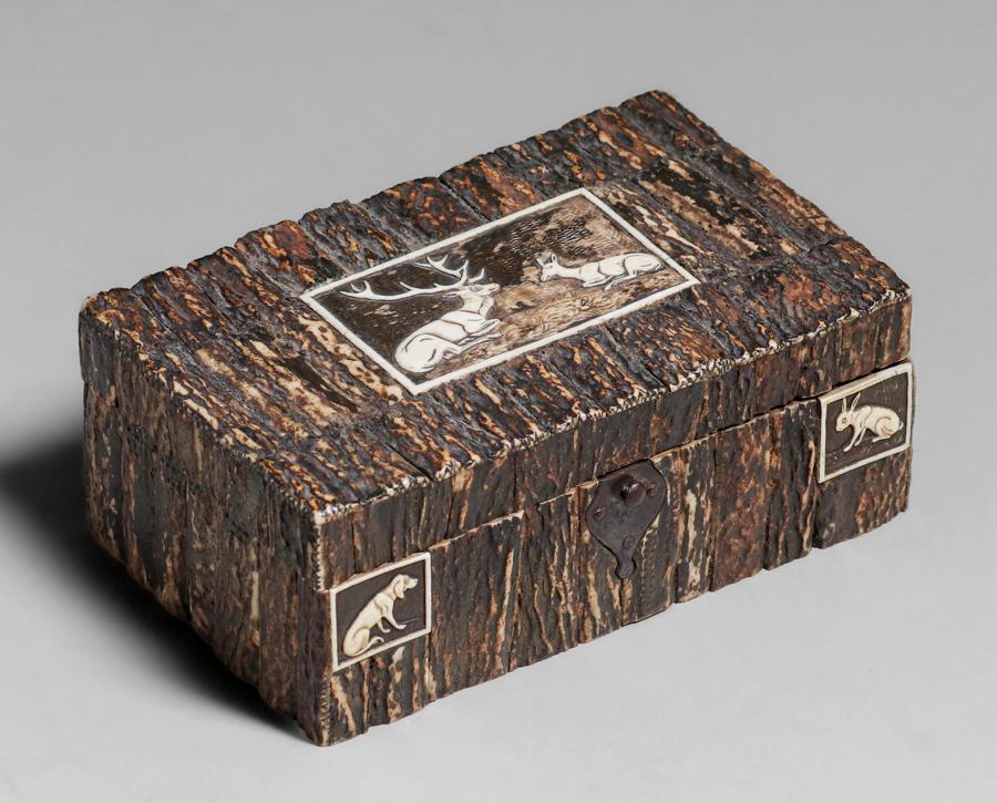 Adirondack Arts & Crafts Hand-carved Antler Box C1910 Auction