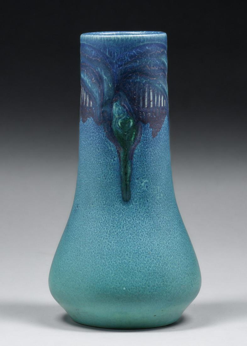 Rookwood Pottery Charles S. Todd Carved Peacock Feather Vase 1915 Auction