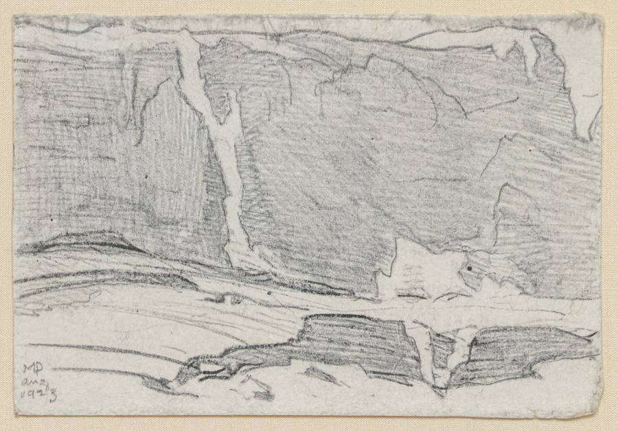 Maynard Dixon Pencil Drawing "arizona Canyon Wall" 1923 Auction
