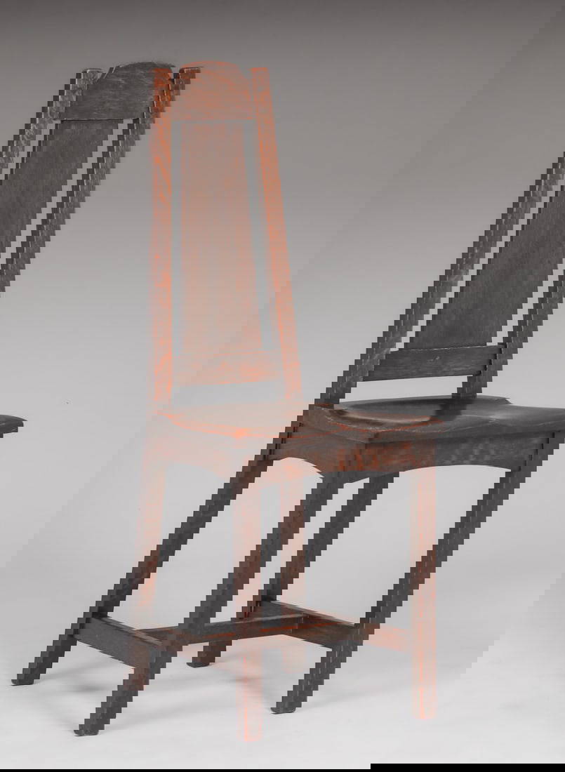 Limbert Oak Saddle Seat Side Chair C1910 Auction