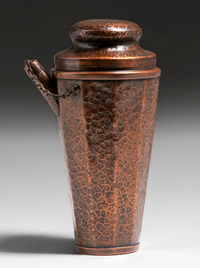 Joseph Heinrichs Hammered Copper Cocktail Shaker C1910s Auction