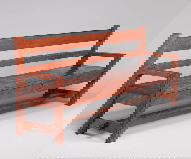 Large Roycroft Oak Chapel Bench C1905