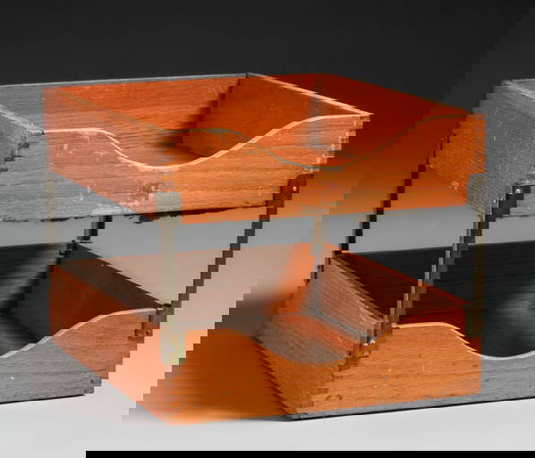 Arts & Crafts Period Oak Double Paper File Box C1910s