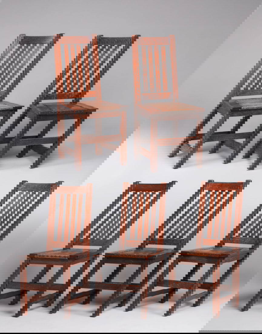 Limbert Set Of 5 Dining Chairs C1910 Auction