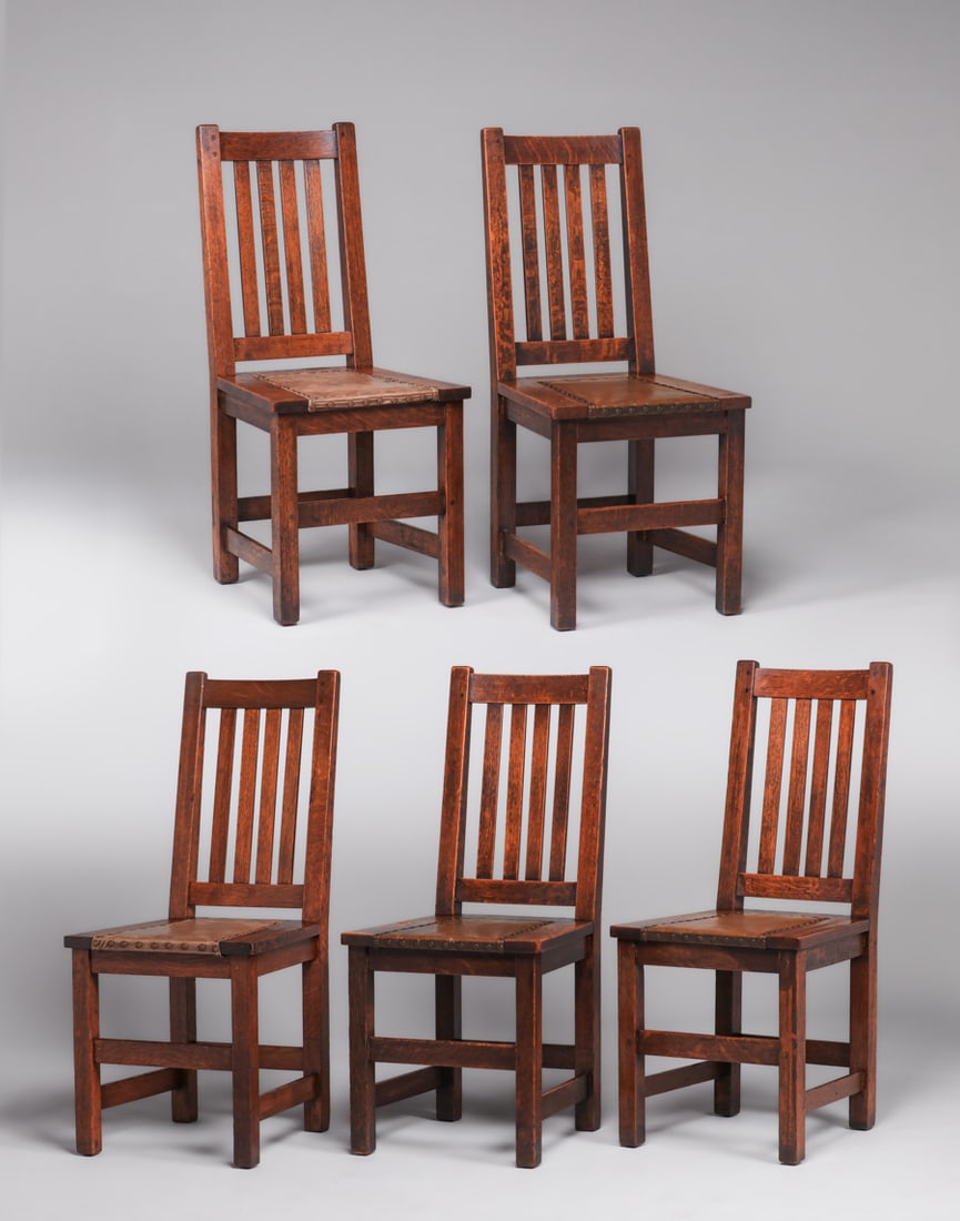 Limbert Set Of 5 Dining Chairs C1910 Auction